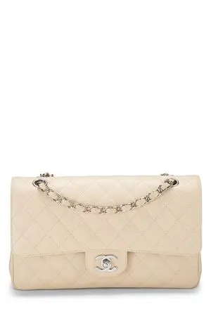 CHANEL Chanel Quilted Caviar Classic Double Flap Medium Shoulder Bag