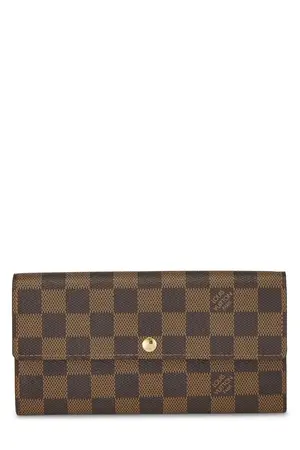 LOUIS VUITTON Damier Ebene Sarah Wallet - Brown