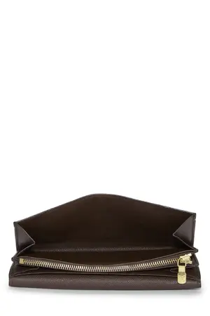 LOUIS VUITTON Damier Ebene Sarah Wallet - Brown