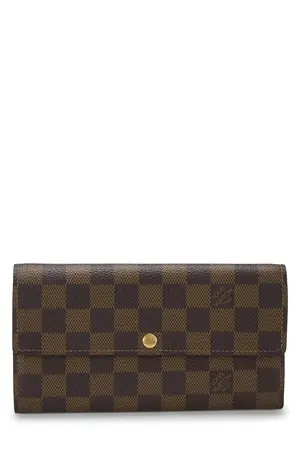 LOUIS VUITTON Damier Ebene Sarah Wallet - Brown