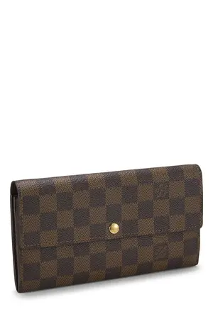 LOUIS VUITTON Damier Ebene Sarah Wallet - Brown