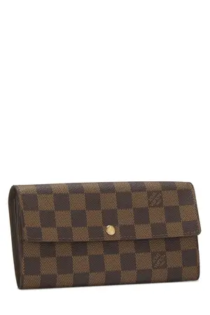 LOUIS VUITTON Damier Ebene Sarah Wallet - Brown