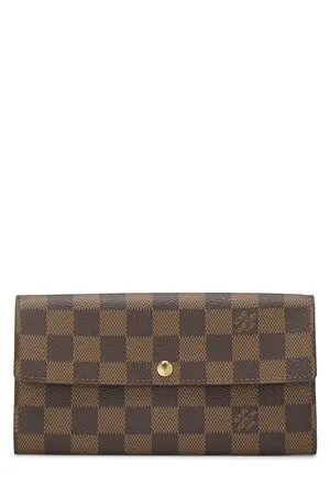 LOUIS VUITTON Damier Ebene Sarah Wallet - Brown