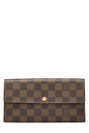 LOUIS VUITTON Damier Ebene Sarah Wallet - Brown