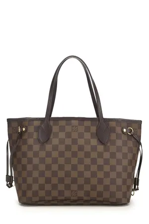 LOUIS VUITTON Damier Ebene Neverfull Tote Bag - Brown