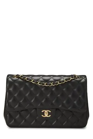 CHANEL Quilted Lambskin Classic Double Flap Jumbo