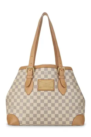 LOUIS VUITTON Damier Azur Hampstead Tote - White