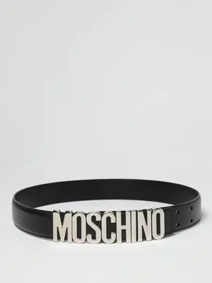 Moschino Moschino Couture Leather Belt With Gold Tone Logo Black 1