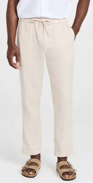 Frescobol Carioca Oscar Linen Chinos - Sand