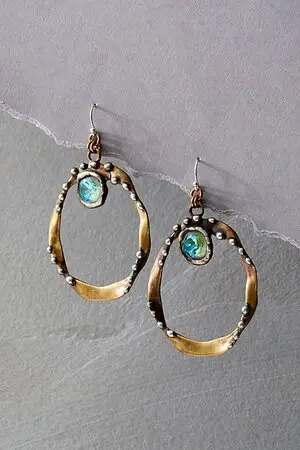 MIKAL WINN Mikal Winn Twisted Hoops Blue