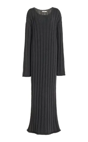 THE ROW Danielas Ribbed Wool-blend Maxi Dress