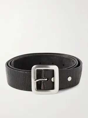 Ralph Lauren New Burling 4cm Distressed Leather Belt - Black
