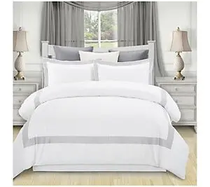 SUPERIOR Glenmont Cotton 3-piece Duvet Cover Set, Full/queen - One-color