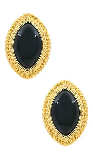HEAVEN MAYHEM Noir Stone Dangle Earrings - Gold & Black