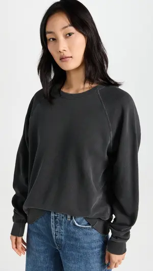 The Great. The College Sweatshirt - Washed Black