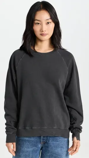 The Great. The College Sweatshirt - Washed Black