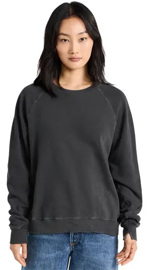 The Great. The College Sweatshirt - Washed Black