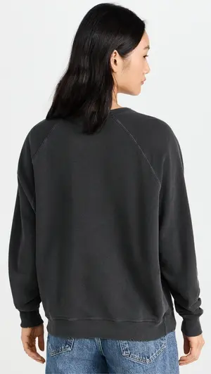 The Great. The College Sweatshirt - Washed Black