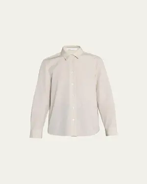 THE ROW Sadie Striped Collar Shirt - Brown/yellow