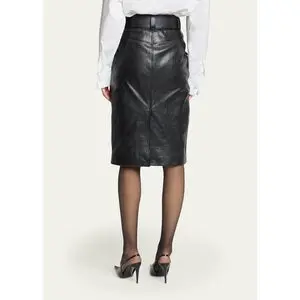 Saint Laurent Leather Pencil Skirt