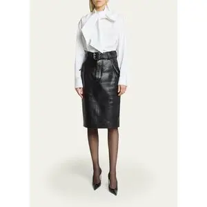 Saint Laurent Leather Pencil Skirt