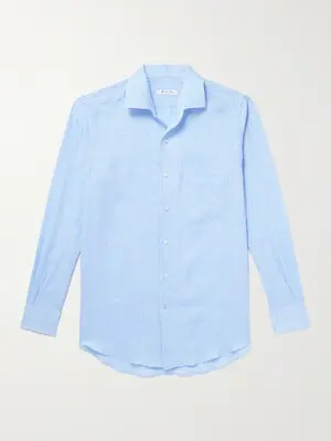 Loro Piana Spread Collar Shirts For Men
