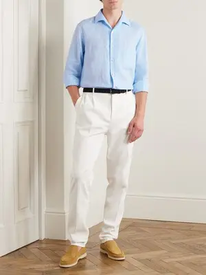 Loro Piana André Arizona Linen Shirt - Blue