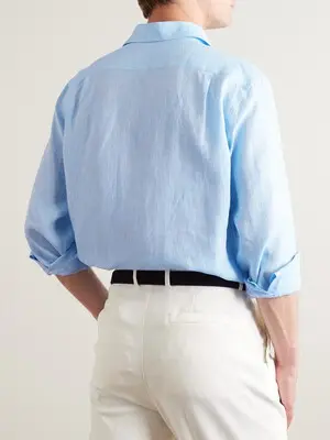 Loro Piana André Arizona Linen Shirt - Blue