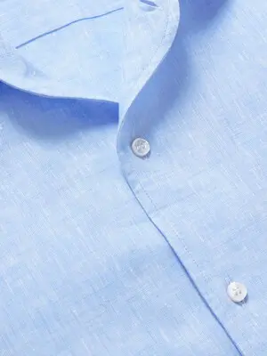 Loro Piana André Arizona Linen Shirt - Blue