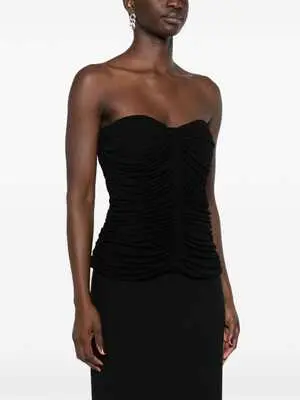 Saint Laurent Ruched Strapless Top