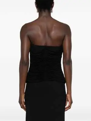 Saint Laurent Ruched Strapless Top