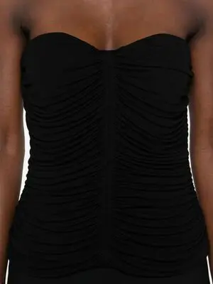 Saint Laurent Ruched Strapless Top