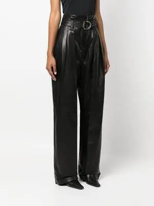 IRO PARIS Adica Straight-leg Leather Trousers