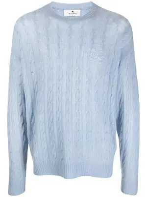 Etro Cashmere Cable-knit Jumper - Blue