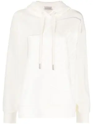Moncler Logo-embroidered Cotton Hoodie - White