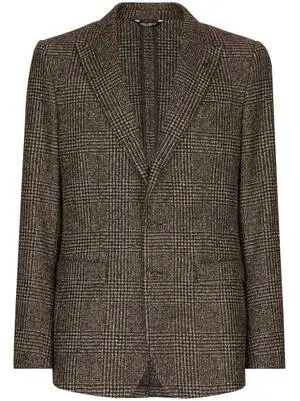 Dolce & Gabbana Prince Of Wales Single-breasted Blazer - Brown