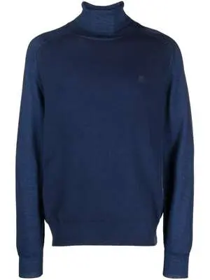 Etro Pegaso-embroidered Roll-neck Jumper - Blue