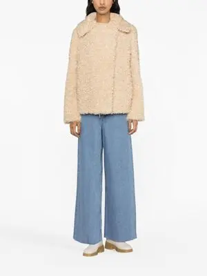 Stella McCartney Teddy Faux-fur Oversized Coat - Neutrals