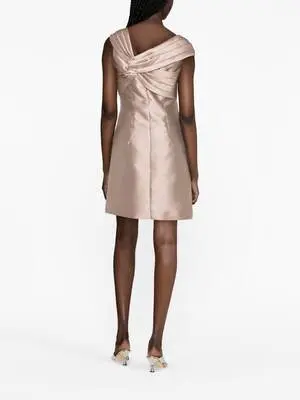 Alberta Ferretti Pintucked Satin Minidress - Pink