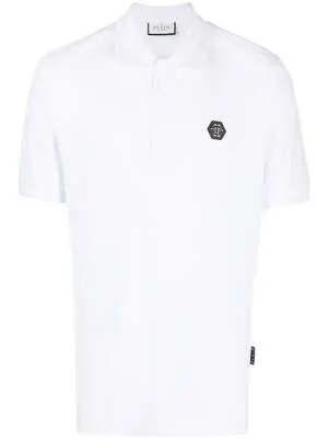 Philipp Plein Logo-patch Short-sleeve Polo Shirt - White