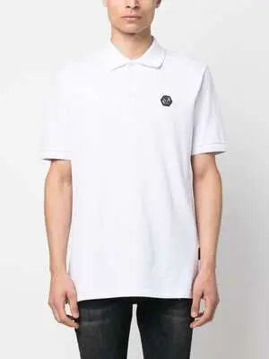 Philipp Plein Logo-patch Short-sleeve Polo Shirt - White