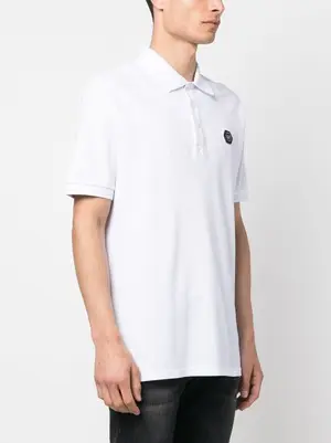 Philipp Plein Logo-patch Short-sleeve Polo Shirt - White