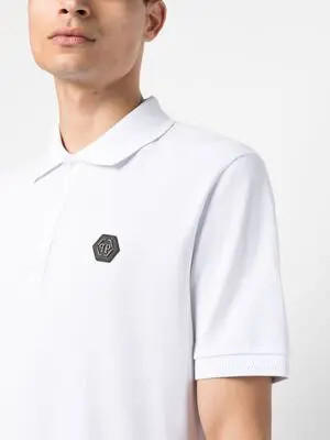 Philipp Plein Logo-patch Short-sleeve Polo Shirt - White