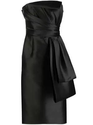 Alberta Ferretti Mikado Bow-detail Midi Dress