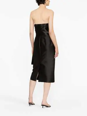 Alberta Ferretti Mikado Bow-detail Midi Dress