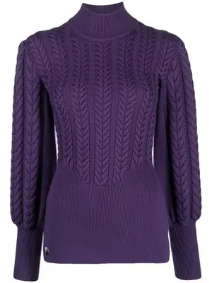 Philipp Plein Long-sleeve Knitted Wool Jumper - Purple