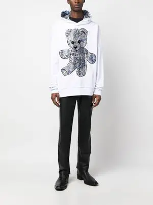 Philipp Plein Rhinestone Teddy-bear Print Hoodie