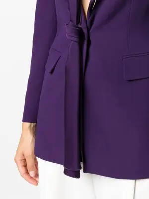 Alberta Ferretti Satin-collar Crepe Single-breasted Blazer