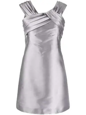 Alberta Ferretti Pleated Mikado Mini Dress