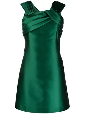 Alberta Ferretti Pleated Mikado Minidress